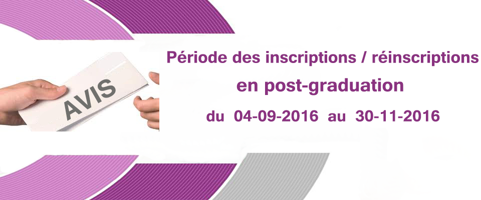 Inscription / Réinscription en Post - Graduation | Université Abou Bekr ...